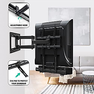 Mounting Dream TV Mount TV Bracket for Most 42-75 Inch TVs, up to VESA 600x400mm, 100 lbs, MD2632-24K and MD5425 Sound Bars Up to 15 Lbs