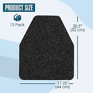 Houseables Urinal Mats, Floor Pads, 12 Pack, 17.25" x 20.5", Black, Blue, Homeplate, Polypropylene Fibers, Disposable, Splash Mat, Pee Pad, for Men’s Bathroom, Urine, Restroom, Eliminating Odor