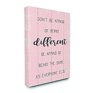 Stupell Industries Don't Be Afraid Pink Wood Texture Inspirational Word, Design by Artist Daphne Polselli Wall Art, 16 x 20, Canvas