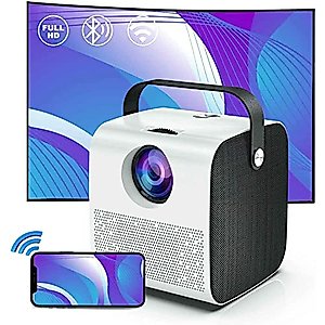 Mini Projector Outdoor Movies, WiFi Bluetooth Projector, Portable Phone Projectors, 8500 LUX, HD 1080P Supported, Compatible w iPhone, TV Stick,PS4,HDMI, Laptop Proyector