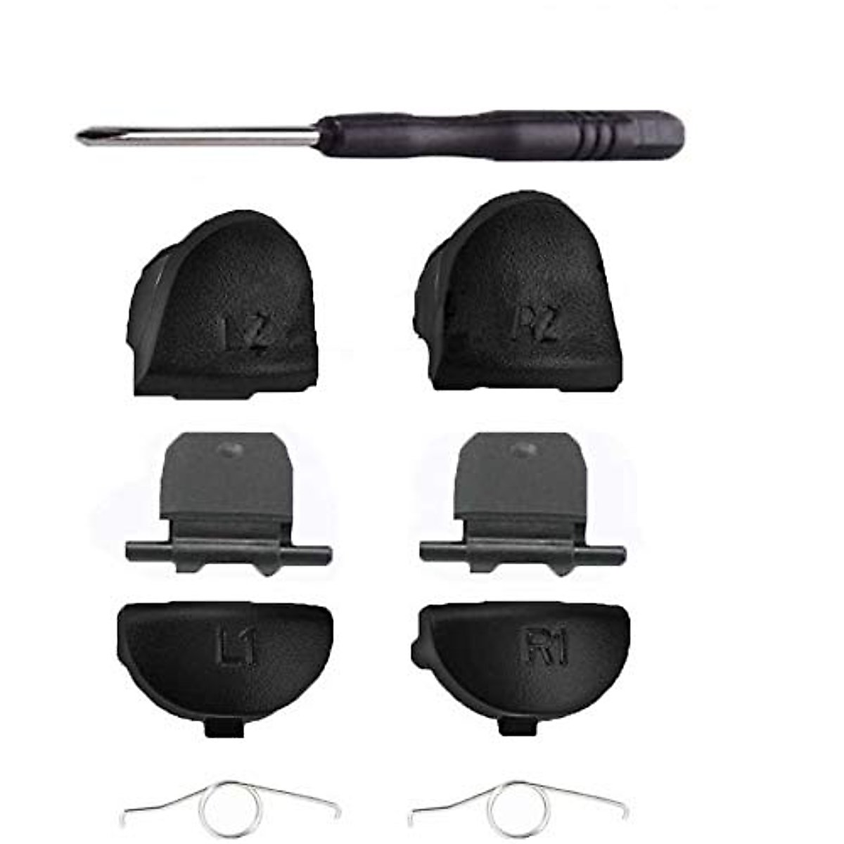 Full Set Buttons L1 R1 L2 R2 Trigger Buttons with Springs Screwdriver Replacement for Sony Dualshock 4 PS4 Slim JDS030 JDM-030 Game Controller