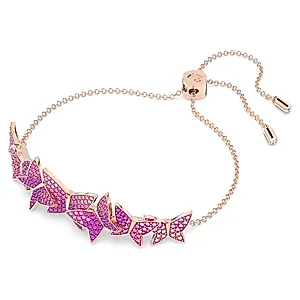 SWAROVSKI Lilia Bracelet, with Pink Crystal Pavé and Multicolored Butterfly Motif, on Rose Gold Tone-Plated Setting, Part of the Lilia Collection