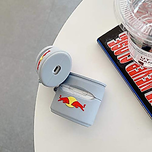 Ultra Thick Soft Silicone Case Cover for Apple AirPods 1 2 1st 2nd Generation with Keychain Energy Drink Can Shaped 3D Cartoon Cute Fun Funny Cool Unique Creative Women Teens Girls Men Guys