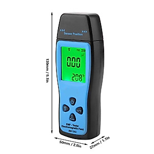 EMF Meter,Handheld Electromagnetic Field Tester, Radiation Meter, 0～2000mG/0～200μT, 0.1μT Resolution, 30Hz～300Hz, for Home Appliances, Power Lines and Industrial Equipments