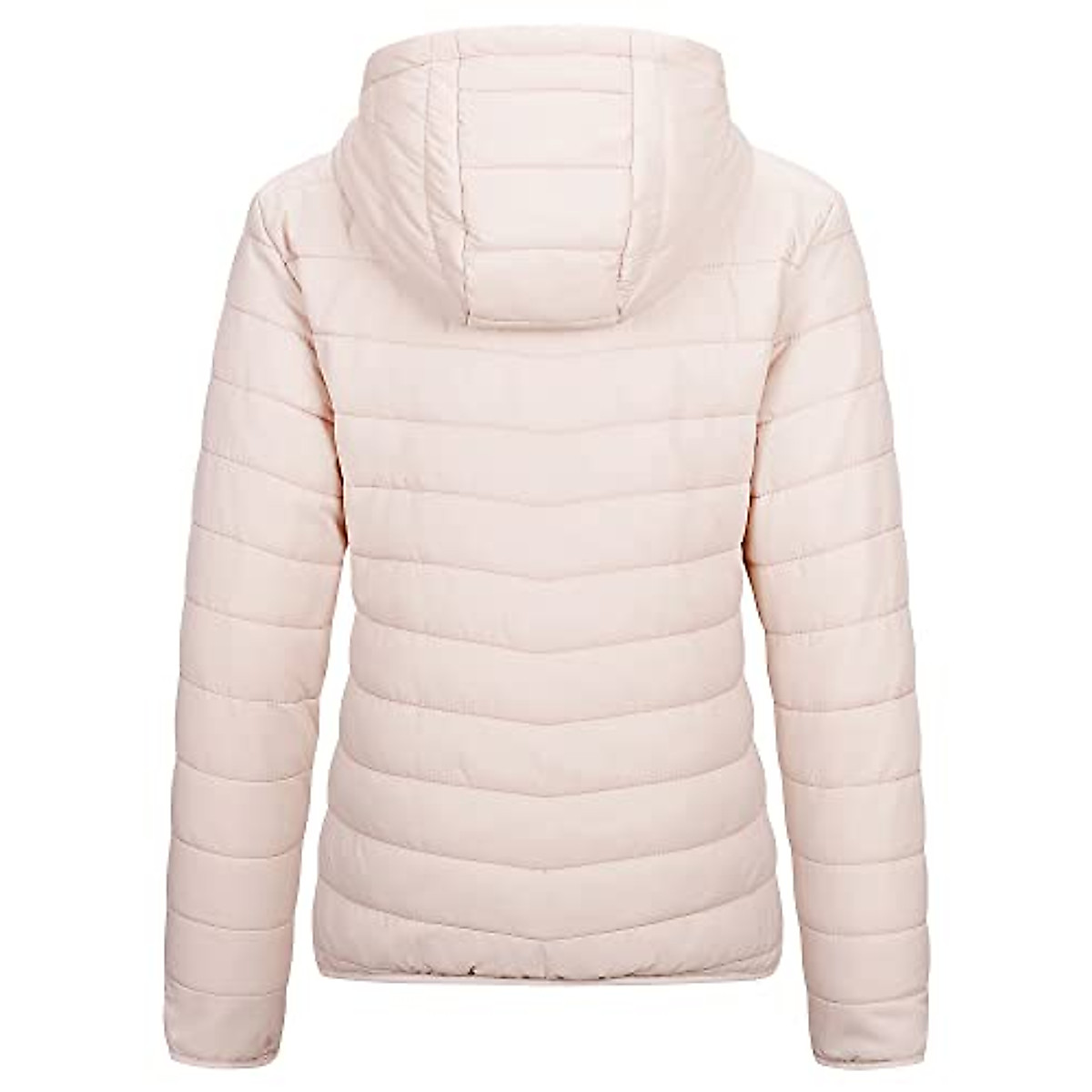 Outdoor Ventures Women's Packable Lightweight Full-Zip Puffer Jacket with Hood Quilted Winter Coat