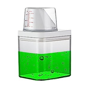Washing Powder Dispenser, Laundry Soap Detergent Dispenser, Clear Container Laundry Powder Organizer, Laundry Liquid Box for Laundry Room, Laundry Empty Shampoo Bottles Suitable Beads, Washing Powder