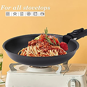 Xeeyaya 7 Pieces Nonstick Pot and Pan set with Removable Handle,Detachable Kitchen cookware sets,Stackable Pots And Pans Set Dishwasher safe for Induction Gas RVs Camping