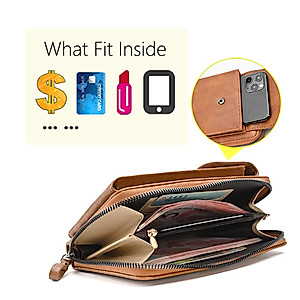 PU Leather Crossbody Purse - Blue, Small, Cell Phone Wallet with Strap, Credit Card Holder