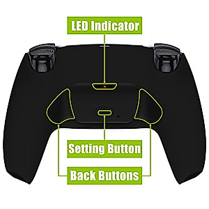 eXtremeRate Black Back Paddles Programable Rise Remap Kit for PS5 Controller BDM-030, Upgrade Board & Redesigned Back Shell & Back Buttons Attachment for PS5 Controller - Controller NOT Included