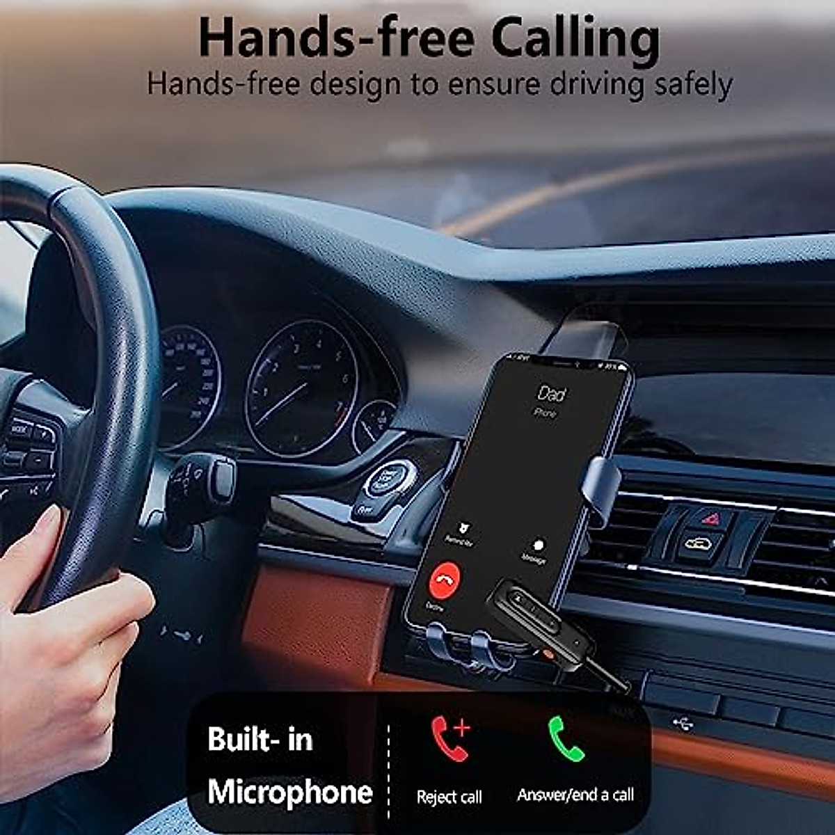 Bluetooth Transmitter Receiver Wireless Adapter: Aux Jack Stereo Audio Dual Connections - for TV Car Headphone Airplane