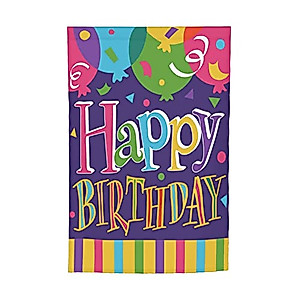 Happy Birthday Garden Flag Double Sided Yard Sign Colorful Garden Flag Banner for Indoor Outdoor Home