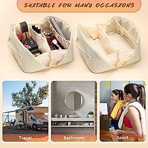 Large Capacity Travel Cosmetic,Makeup Bag Portable PU Leather Waterproof Flat Open Storage Bag with Handle Skincare Toiletry Bag for Women Graduation Gifts (White Embossed)