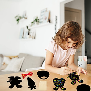 Fancy Land Easter Scratch Paper Rainbow Color Crafts Kit Ornaments for Kids Easter Basket Stuffers Party Favors 48Pcs