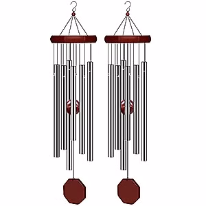 2 Pack Pgzsy Memorial Wind Chimes Outdoor Large Deep Tone, Wind Chime Outdoor Sympathy Wind-Chime Personalized with 6 Tuned Tubes, Elegant Chime for Garden Patio Balcony and Home