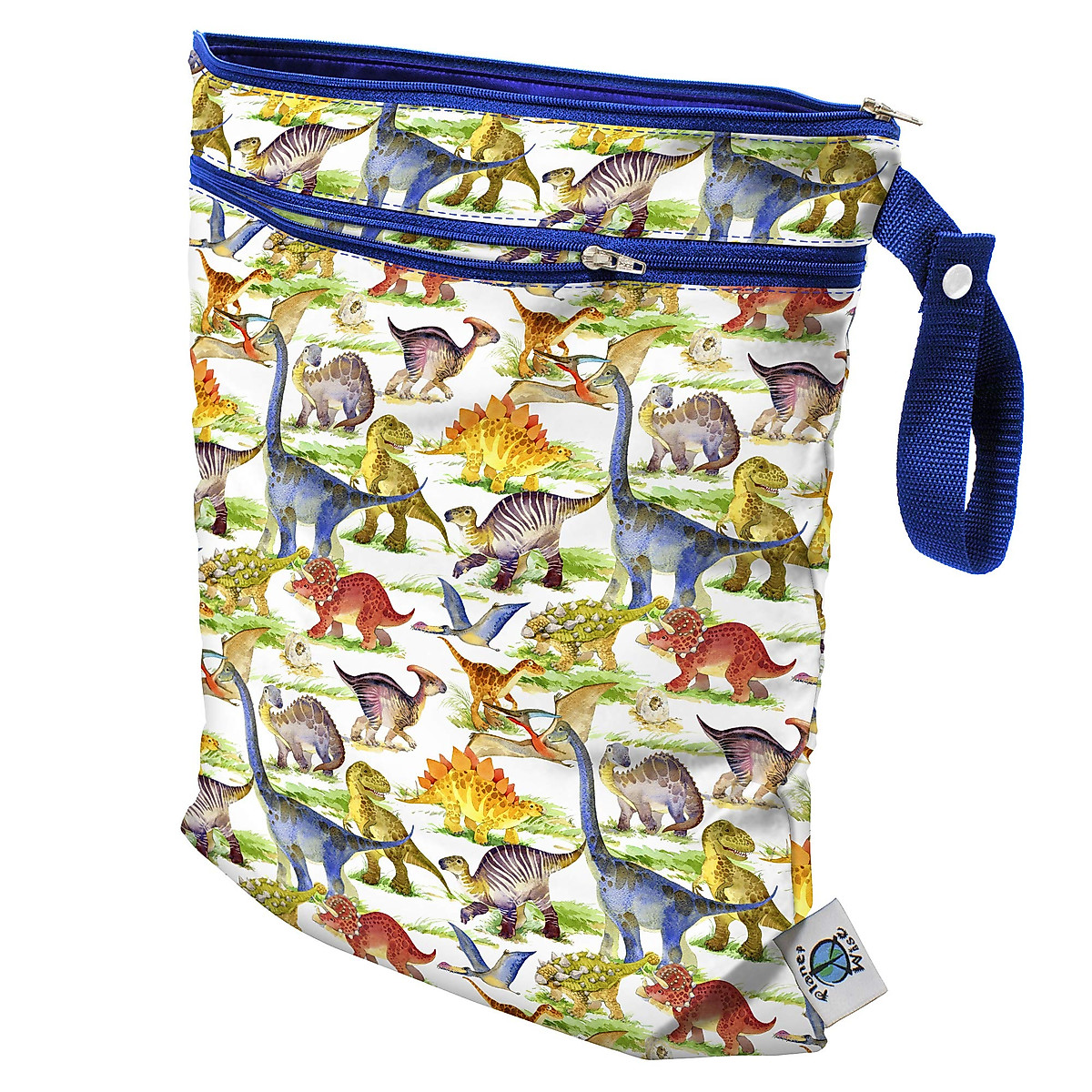Planet Wise Dino Mite Medium Wet/Dry Bag | Reusable Wet Bag for Swimsuit, Dirty Diapers and Beach Trips Then A Dry Bag for Everything Else | Waterproof Wet Bag Keeps The Wetness and Odors Contained