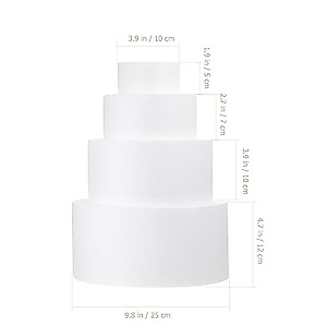 Abaodam 4pcs Cake Embryo Model Foam Cake Model Cake Foam Cake Decorating Stand Cilindros Para Decoraciones De Fiestas Piec Cake Decorating Model Foams With Cover White Decorative Frame