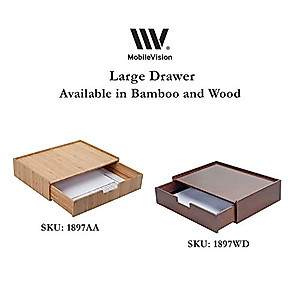 Bamboo Drawer Large, Monitor Stand & Stackable Storage Solution for Office Products pens, Pencils, Scissors, notepads, Business Cards and More