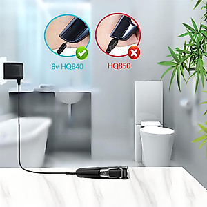 8V 100ma Replacement Compatible with Philips HQ840 Power Cord, Shaver Charger for Philips Norelco Multigroom Trimmer 3000 MG3750 MG3750/10 MG3750/50 MG3750/60 MG3760 MG3760/50 Clipper Supply Cable