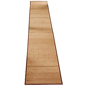 Miles Kimball Bamboo Non-Slip Runner with Nylon Trim, 23” x 118” – Narrow Rubber Backed Bamboo Runner with Water Resistant Capabilities for Kitchen, Sunroom, Hallway & Entranceway