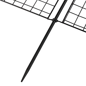 No Dig Metal Garden Fence 15ft (L) x 39in (H) Outdoor Animal Barrier Decorative Garden Fencing Border Animal Barrier 4 Panels + 1 Gate for Yard Patio, Black