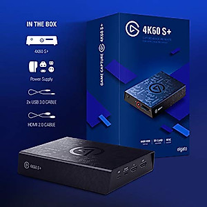 Elgato 4K60 S+, External Capture Card, Record in 4K60 HDR10 with ultra-low latency to PC or SD Card on PS5/PS4, Xbox Series X/S, Xbox One X/S, in OBS and other broadcasting software, for Windows