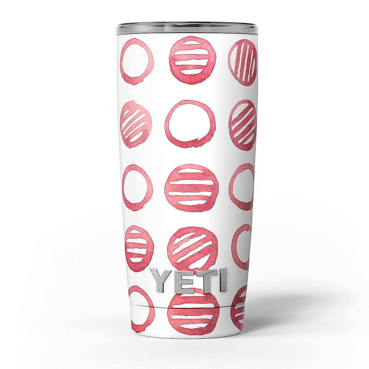 Design Skinz Red Striped Polka Dots - Skin Decal Vinyl Wrap Kit Compatible with The Yeti Rambler Cooler Tumbler Cups