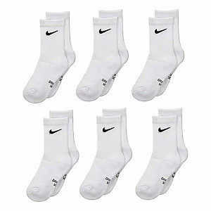 Nike Dri-Fit Performance Basic Crew (Toddler/Little Kid) White 5-7 (10 Toddler-3 Little Kid)