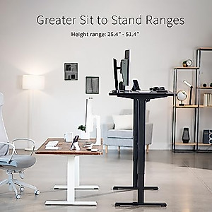 VIVO Electric Height Adjustable 71 x 30 inch Memory Stand Up Desk, Rustic Vintage Brown Table Top, Black Dual Motor Frame, Touch Screen Preset Controller, 2B Series, DESK-KIT-2B7N