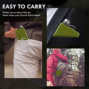 KWANITHINK Flask for Liquor for Men, 8oz Stainless Steel Hip Flask with Funnel, Whiskey Flask with Integrated Steel Cap for Outdoor Camping Hiking Climbing, Father's Day Gift for Men (Green)