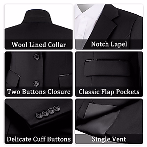 Kelyaa Women's 2 Piece Suit Lady 2 Button Notched Lapel Business Work Office Slim Fit Blazer Jacket Pants Set Black
