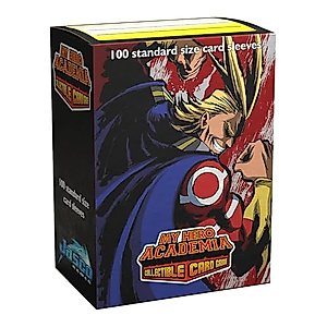 Jasco My Hero Academia Collectible Card Game All Might Flex Card Sleeves | 100 Dragon Shield Art Sleeves | Card Game Holder | PVC and Acid-Free | Designed for Use with TCG and LCG Games | Made
