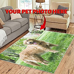 InterestPrint Floor Rugs Mat Custom Add Your Love Logo Here Modern Carpet for Home Decoration Area Rug(Multi Size)