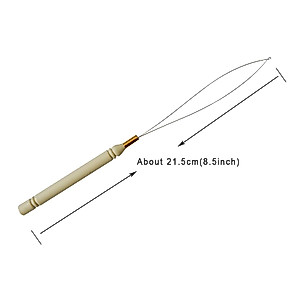 6 Pcs Micro Rings Hair Extension Loop Needle Threader Wire Pulling Hook Bead Tool for Silicone Link Rings Beads and Feathers Extensions Loop Tools