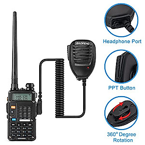 Ham Radio Walkie Talkie (UV-5R) UHF VHF Dual Band 2-Way Radio with Rechargeable Li-ion Battery Handheld Walkie Talkies Complete Set with Earpiece and Programming Cable (2 Pack)