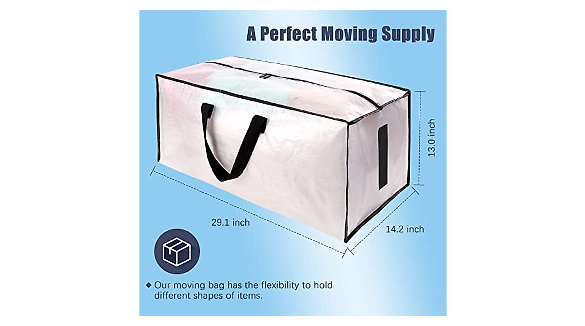 HOMESURE 8 Pack Large Moving Bags - Water-Resistant & Durable