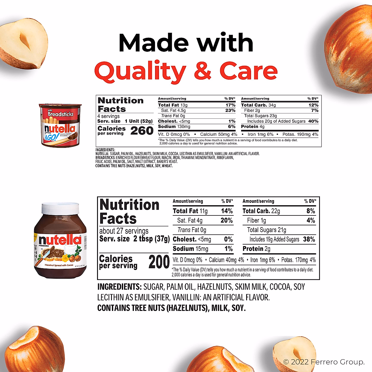 Nutella and Nutella & GO! Bundle, Hazelnut Spread with Cocoa Jar and Snack Packs with Breadsticks, 35.3 oz Jar​ and 4-Pack