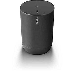 Sonos Move - Battery-powered Smart Speaker, Wi-Fi and Bluetooth with Alexa built-in - Black​​​​​​​ (Renewed)