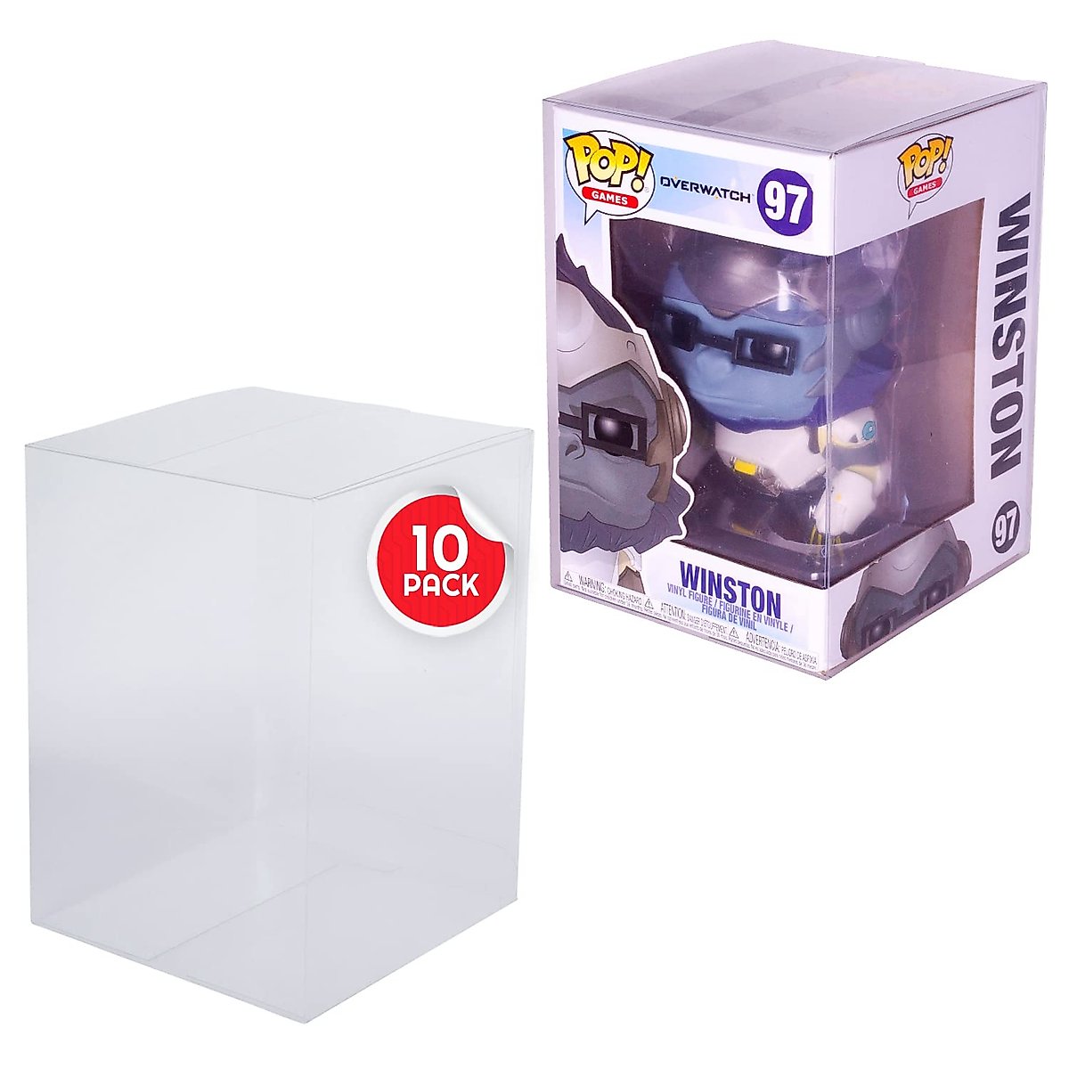 ==DISCONTINUE== Funko Pop Protector - 10-Pack, Funko Pop Display Case - Compatible with All Standard 6" Funko Pop Figures, Overwatch Action Figures 0.40 mm Thick & Stackable