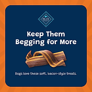 Blue Buffalo Sizzlers Natural Soft Dog Treats, Bacon-Style Soft-Moist Dog Treats with Real USA Pork, Original Flavor, 6-oz. Bag
