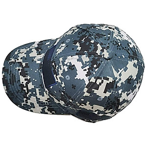 MANMESH HATT USA American Flag Embroidered Hat, Adjustable Washed Distressed Baseball Cap for Men Women (American Flag Camouflage Dark Blue, one Size)