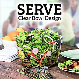 Zulay Kitchen Salad Spinner Large 5L Capacity - Manual Lettuce Spinner With Secure Lid Lock & Rotary Handle - Easy To Use Salad Spinners With Bowl, Colander & Built-in Draining System (Green)