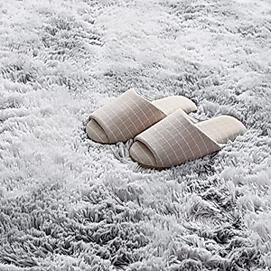 ROCYJULIN Area Rugs 5x7 for Bedroom, Thickened Fluffy 5x7 Area Rugs for Living Room, Ultra Soft Non-Slip Large Shag Fuzzy Rug for Nursery, Kids, Girls, Boys, Silver Grey