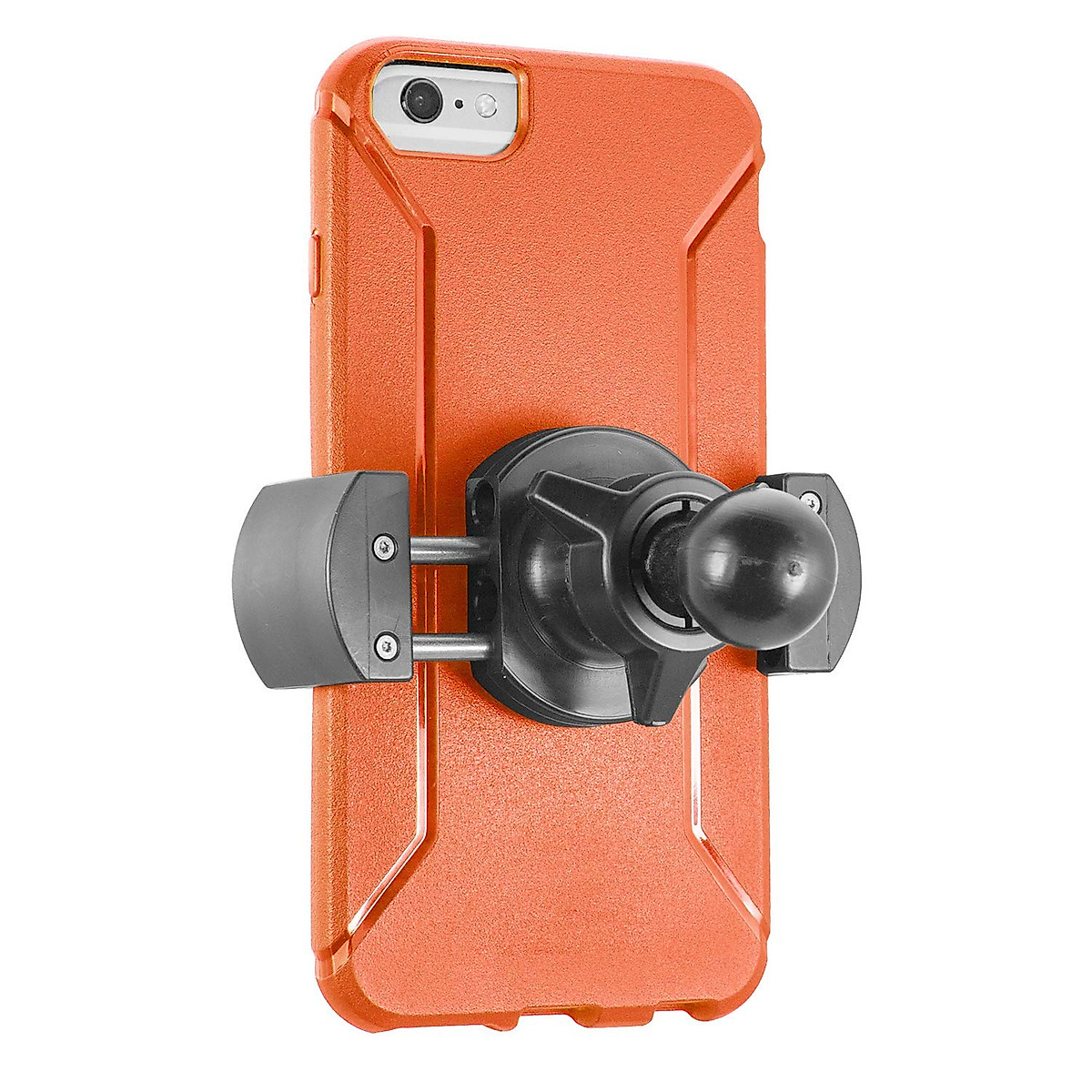 iBOLT Moto-Vise Holder w/ 25mm / 1-inch Ball for for All Industry Standard 1 inch / 25 mm mounts- Works w/Smartphones (iPhone X Max, iPhone Xr) from 2 inches to 4 inches Wide