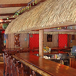 Pealihuy Palm Thatch Tiki Hut Bar Garden Boat Blinds Grass Thatch Roof Decoration Tiki Hut Grass Roof Umbrella Cover Mini Bar Roof and Patio Sunshade,5 PCS