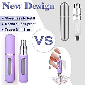 KAYZON Portable Mini Refillable Perfume Atomizer - Travel Size Spray Bottles for Women - Underfill Scent Pump Case Travel Fragrance Empty Container Bottom Refill Perfume Bottle for Traveling 5ml