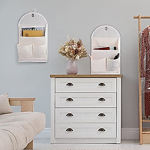 2 Pack Wall Hanging Storage Bag with Pockets, Locker Organizer Basket with Sticky Hook, Fabric Wall Organizer, Waterproof Hanging Bag for Closet Door Bedroom Bathroom Office Home Kitchen(Grey)