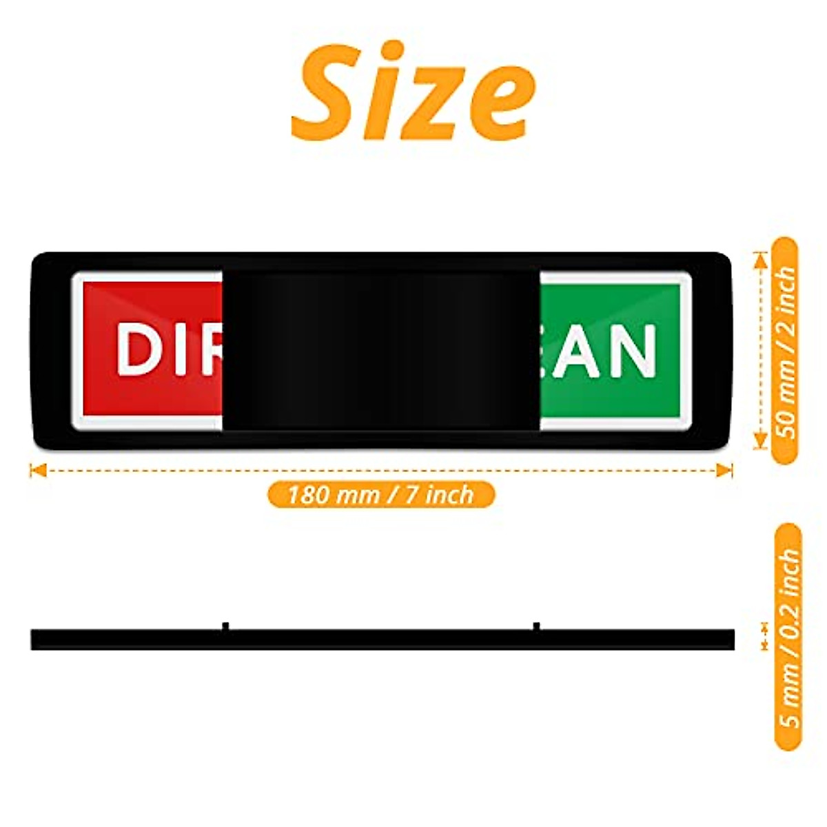 SIHUUU 1 Pack Dishwasher Magnet Clean Dirty Sign,Non-Scratching Strong Clean Dirty Magnet with Clear Colored Text for Dishwasher,Kitchen (Black)