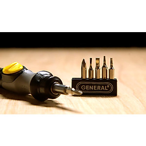 General Tools Precision Cordless Electric Screwdriver #500 with Six Bits and Quick Change Chuck, Handles Difficult, Repetitive Screw-Fastening Jobs
