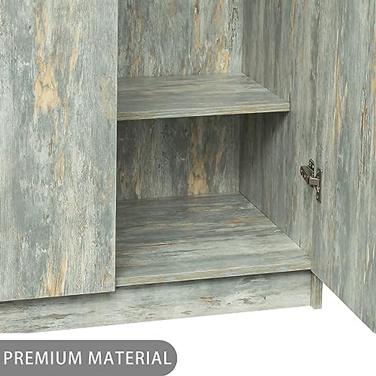 RIDFY 65" Bedroom Armoires,High Wardrobe with Clothing Rod,Large Storage Wardrobe Cabinet with 2 Doors,Kitchen Cabinet for Office, Home,Grey(65" H x 31.5" W x 20" D)