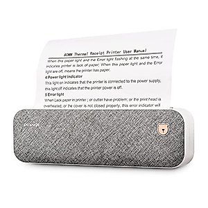 Bisofice PeriPage Portable Printer, A4 Wireless Bluetooth Travel Printer, Portable Thermal Printer Compatible with Android and iOS, Support 2''/3''/4'' Paper Width, Mobile Printer